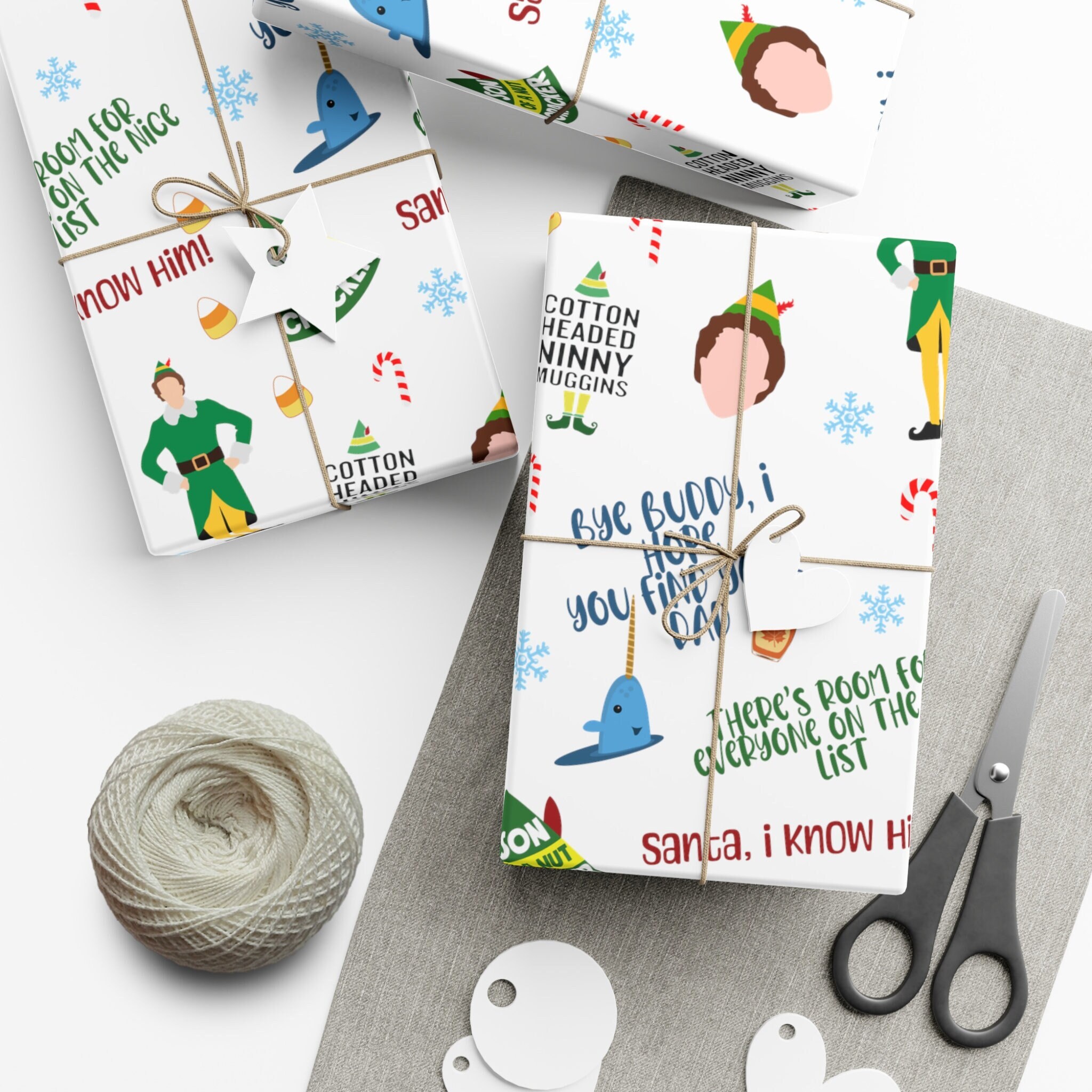 Buddy the Elf Wrapping Paper, Christmas Gift Wrap, Holiday Wrapping ...