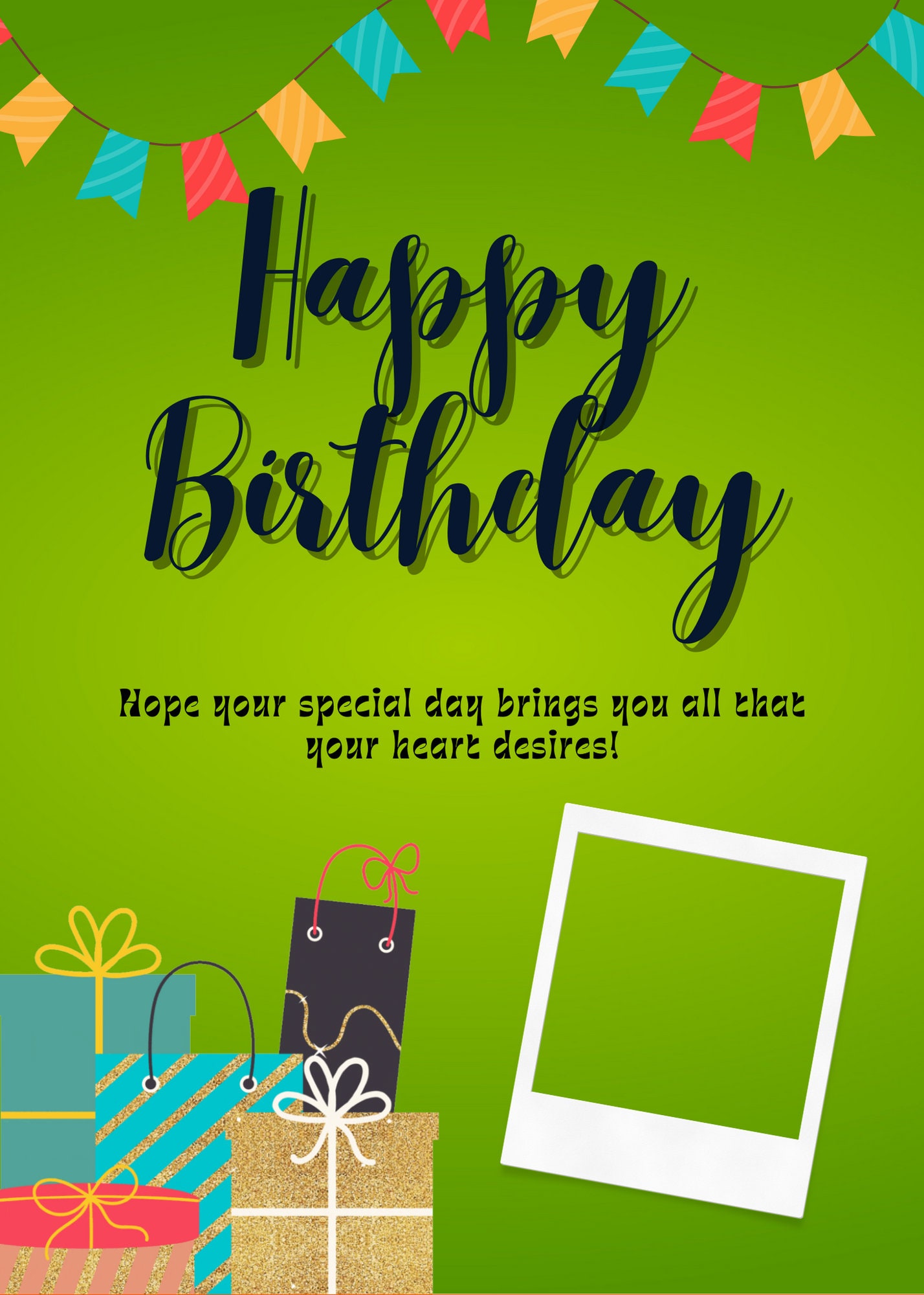 Digital Printable Birthday Cards, Birthday Greetings, Birthday Template ...
