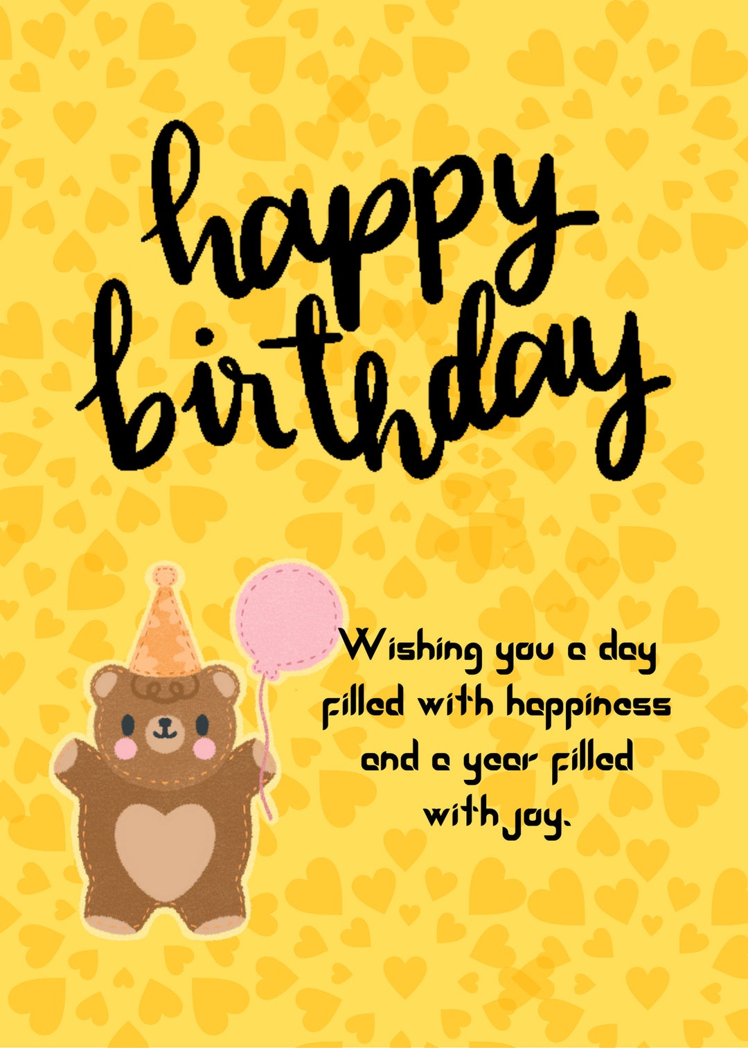 Digital Printable Birthday Cards, Birthday Greetings, Birthday Template ...
