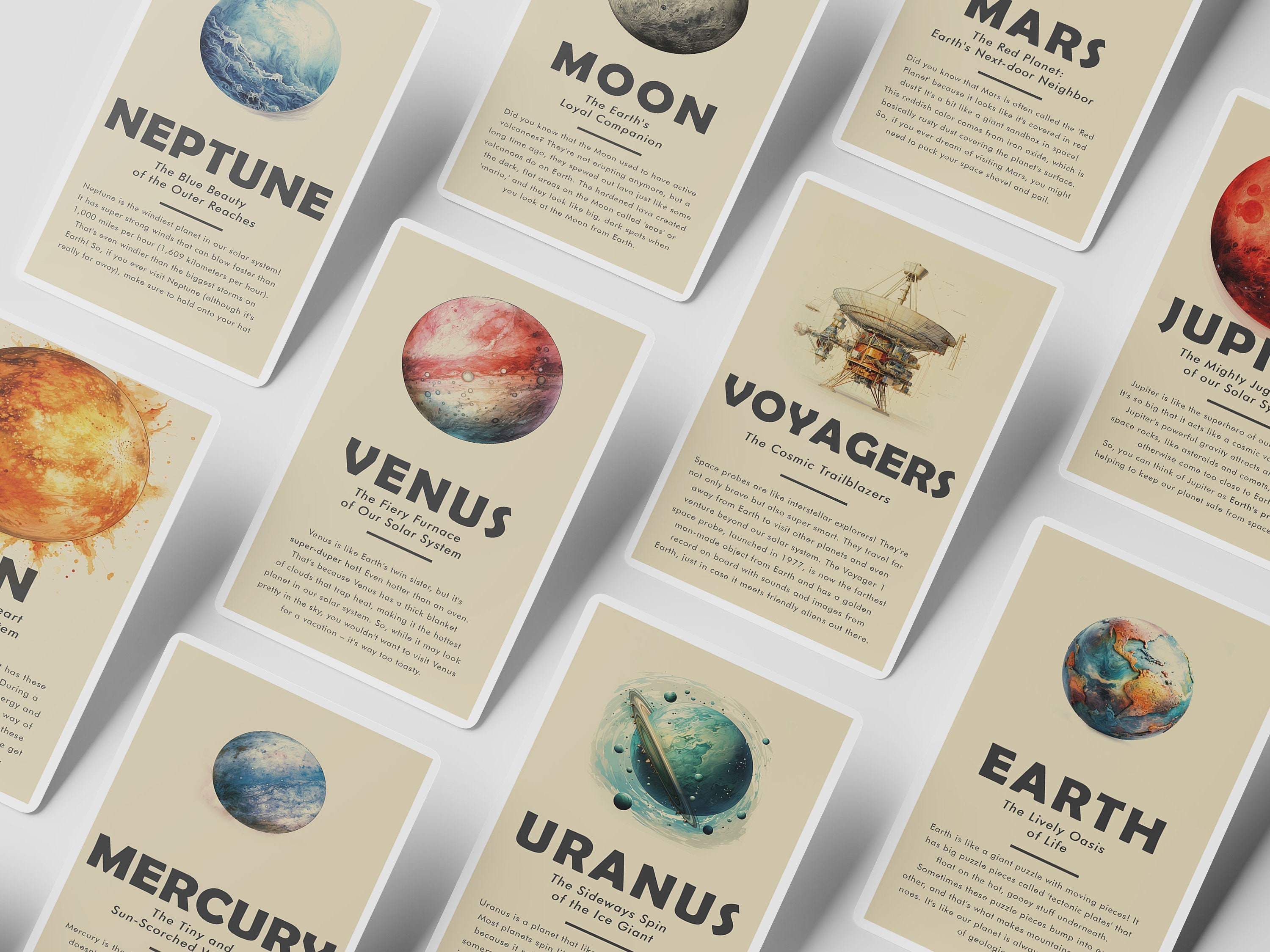 Exploring the Solar System - Printable Flashcard, Montessori Set ...