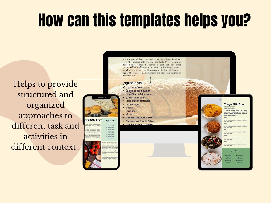 Digital Templates for Recipe, Action Plans , Steps & Resources - Etsy