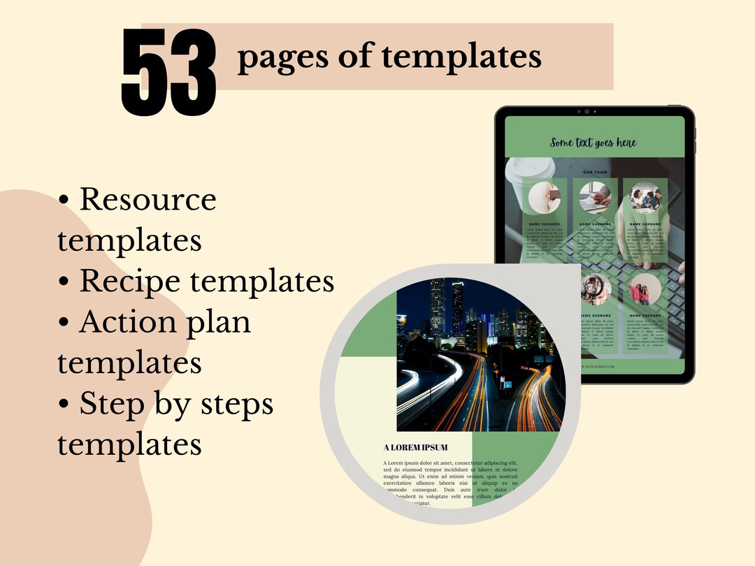Digital Templates for Recipe, Action Plans , Steps & Resources - Etsy