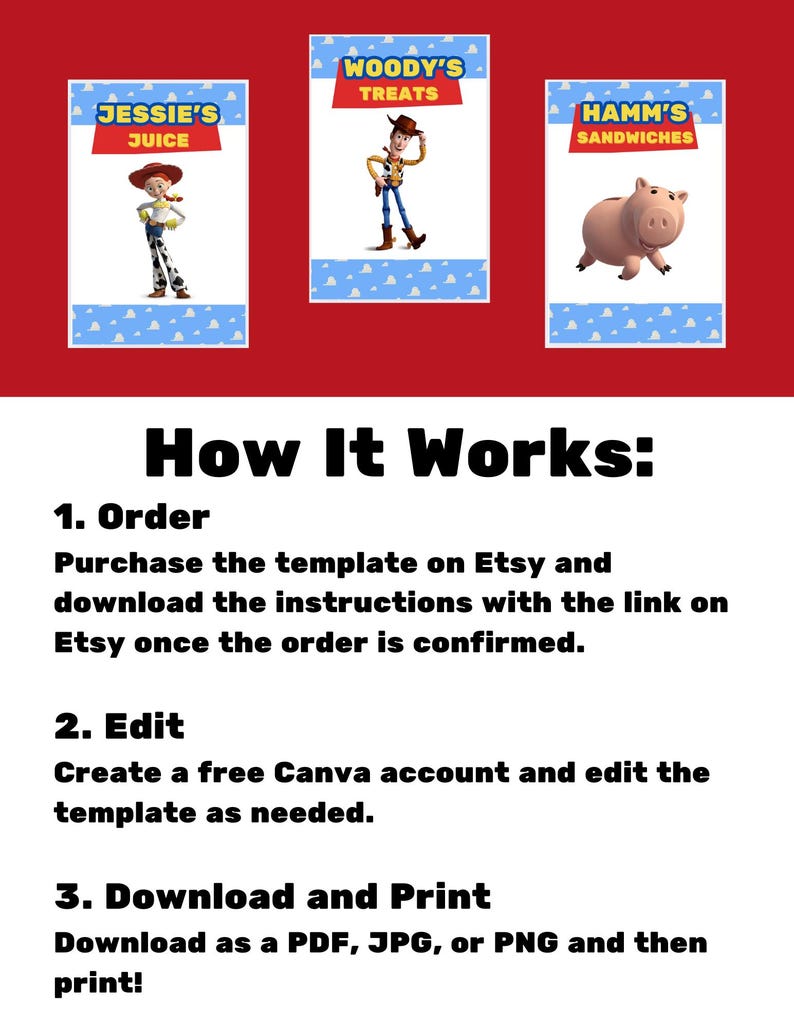 Toy Story Birthday Party Labels - Etsy