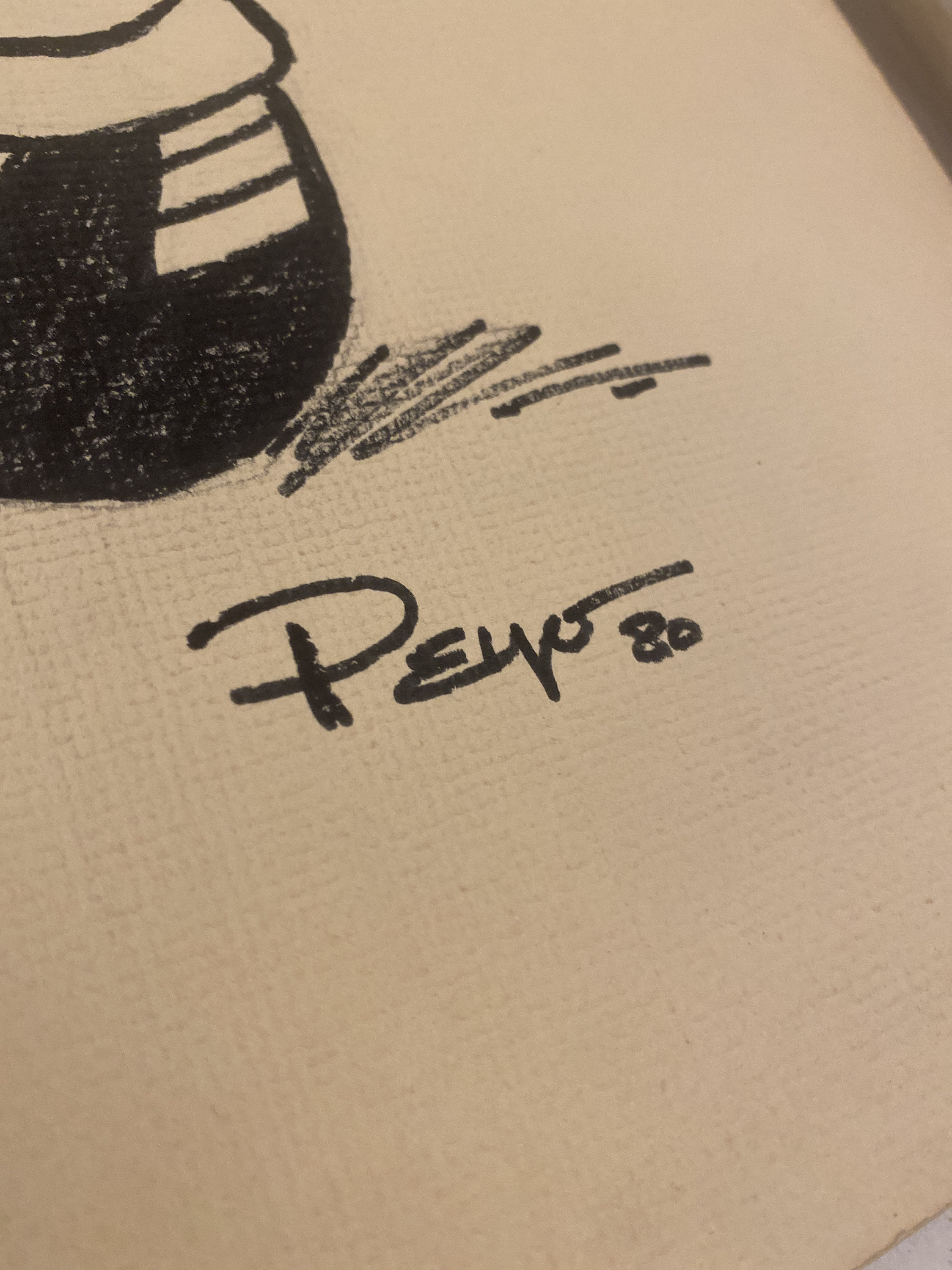 Original Rare & Collectible Peyo Smurfs Marker Drawing - 1980 Pierre ...