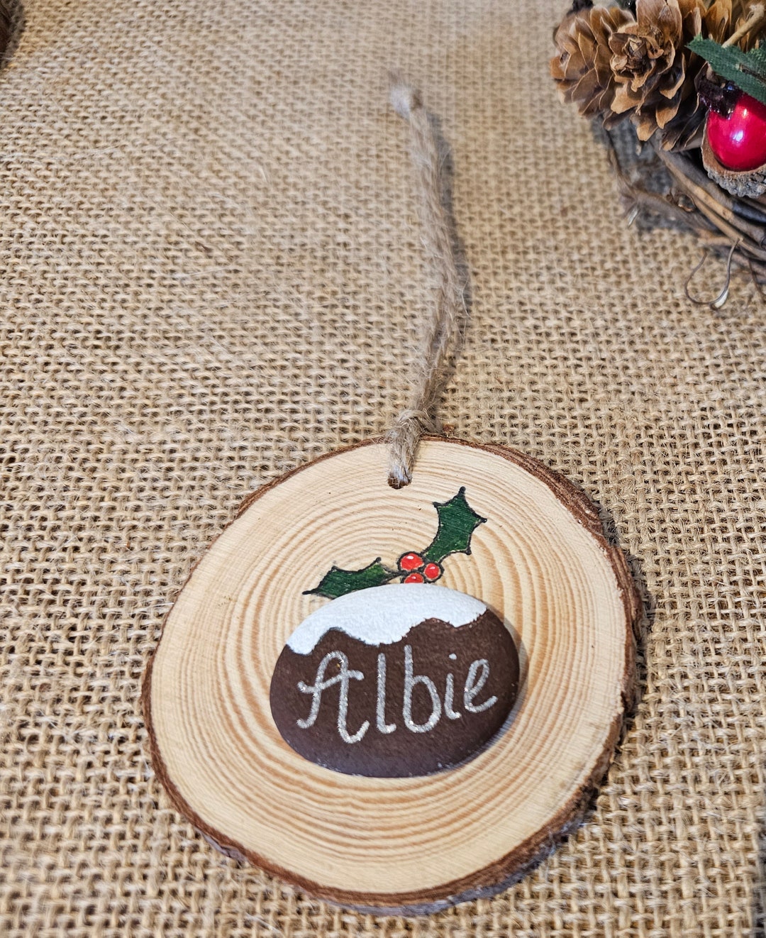 Pebble Christmas Pud Personalised. - Etsy