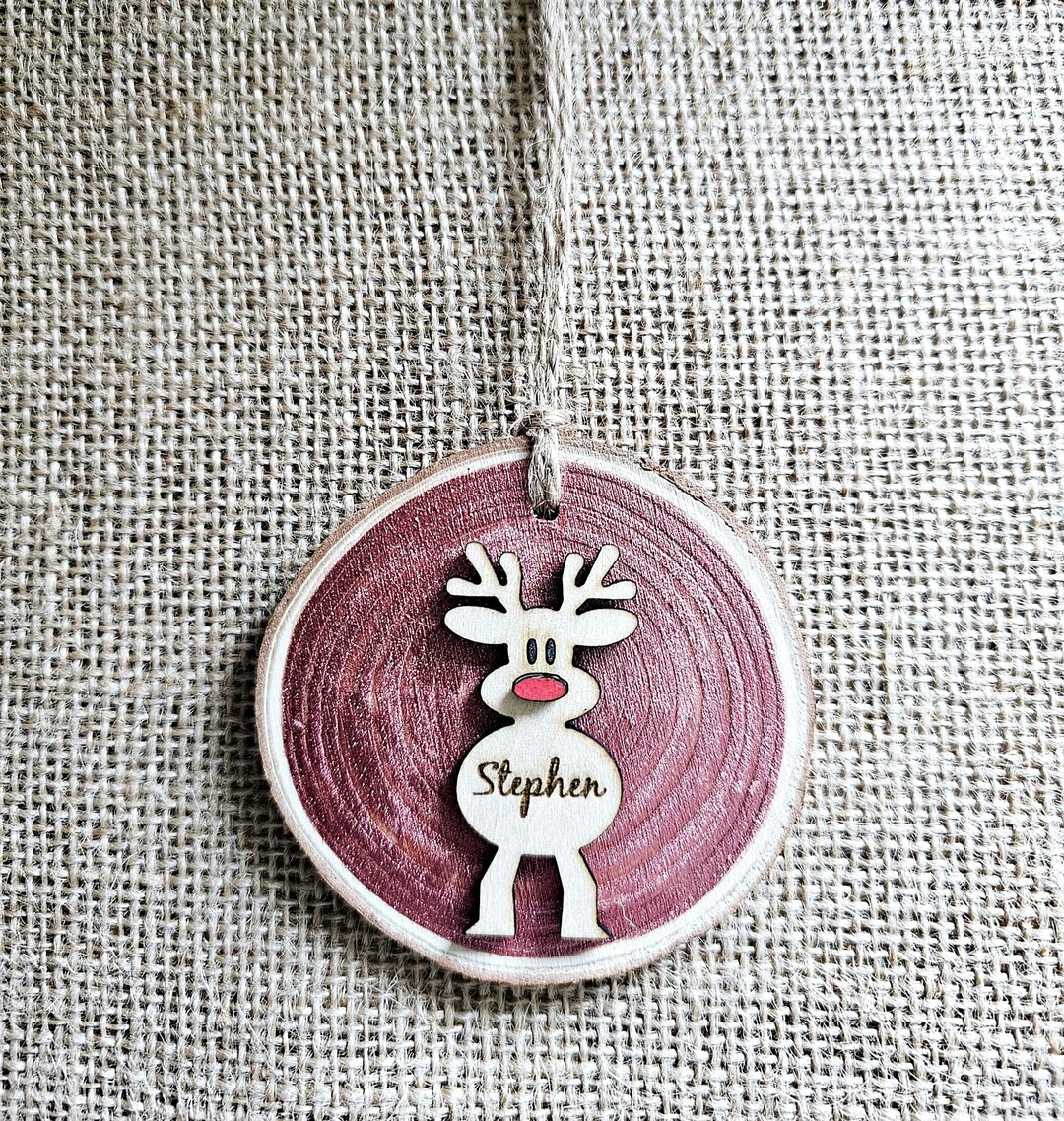 Reindeer Personalised Tree Decoration- Personalised Christmas - Etsy