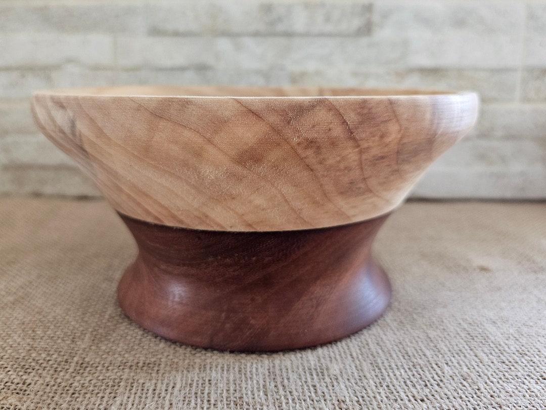 Hand Turned Sapele & Tulip Wood Bowl: Cornish Crafted Decor - Etsy