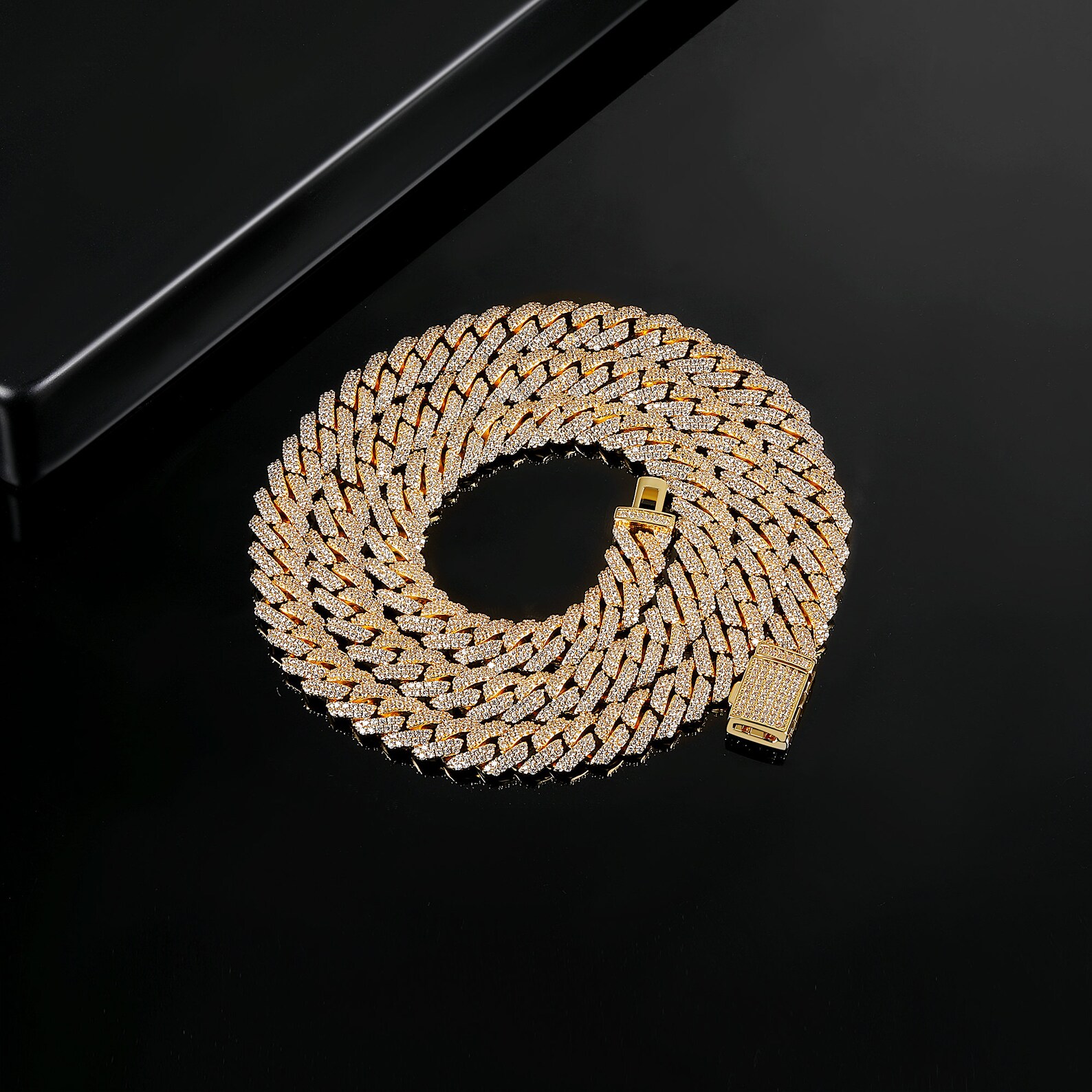 8mm Iced Out Cuban Link Chain Necklaces, Hip Hop Rapper Cuban Chain ...