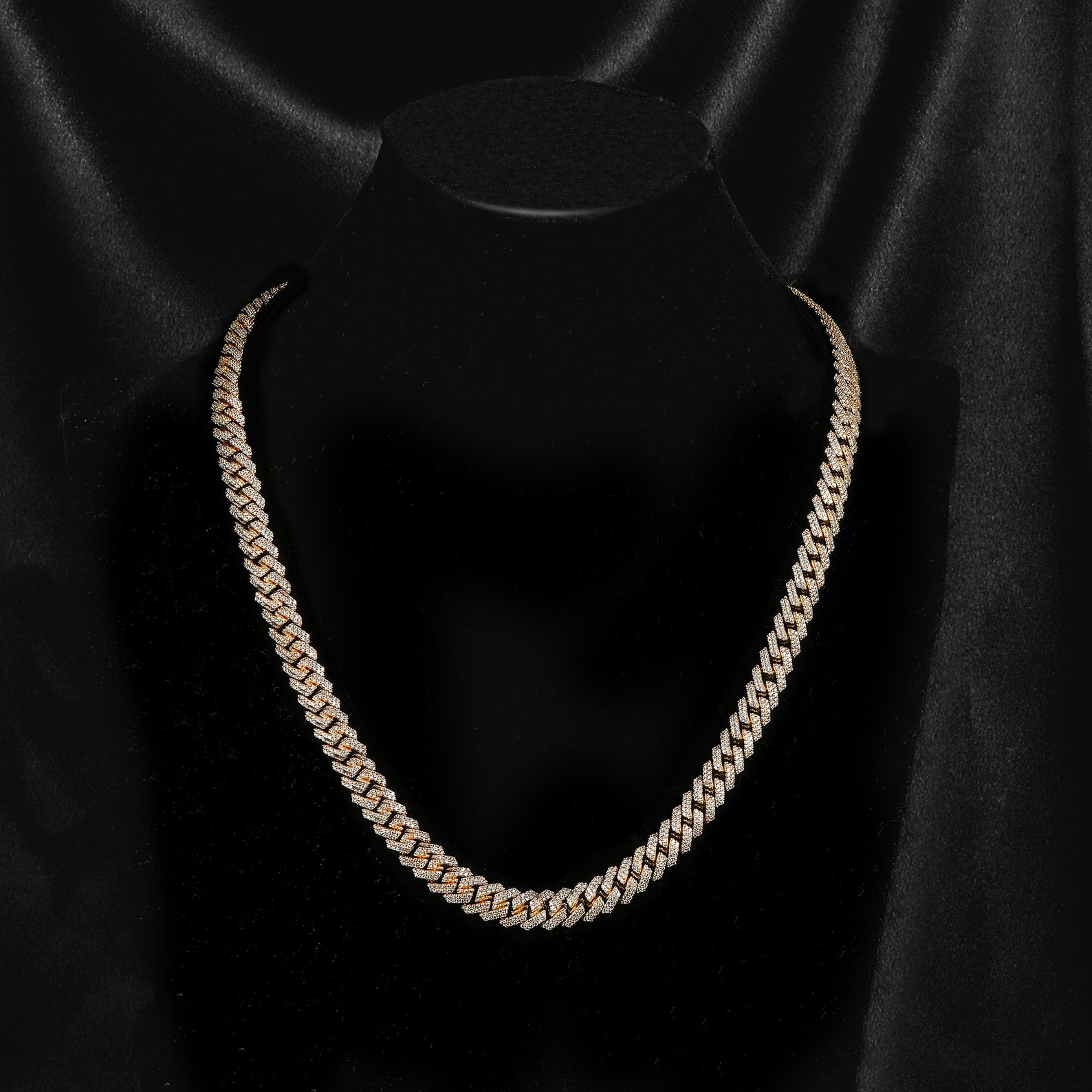 8mm Iced Out Cuban Link Chain Necklaces, Hip Hop Rapper Cuban Chain ...