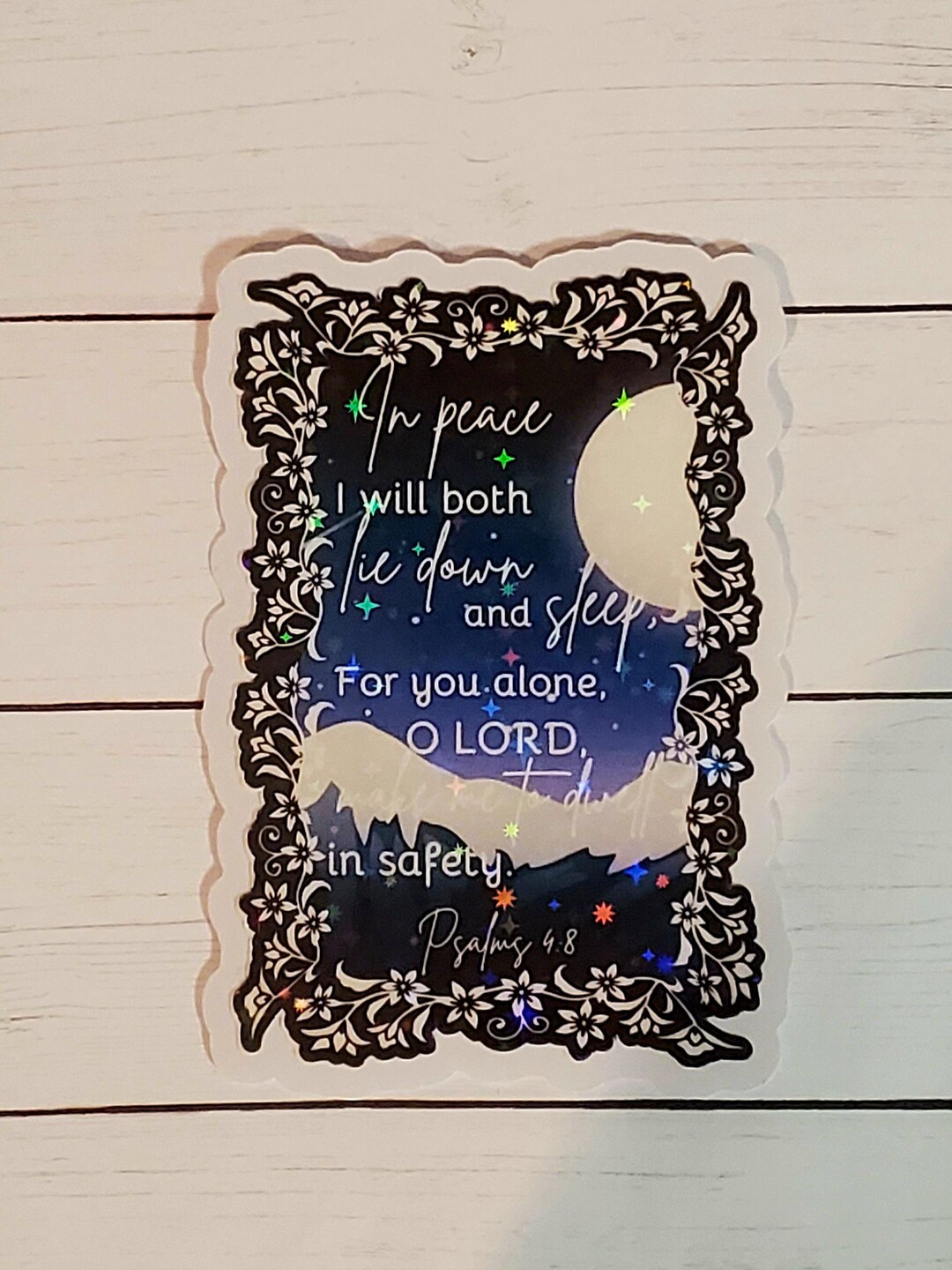 Psalms 4:8 Sticker - Etsy