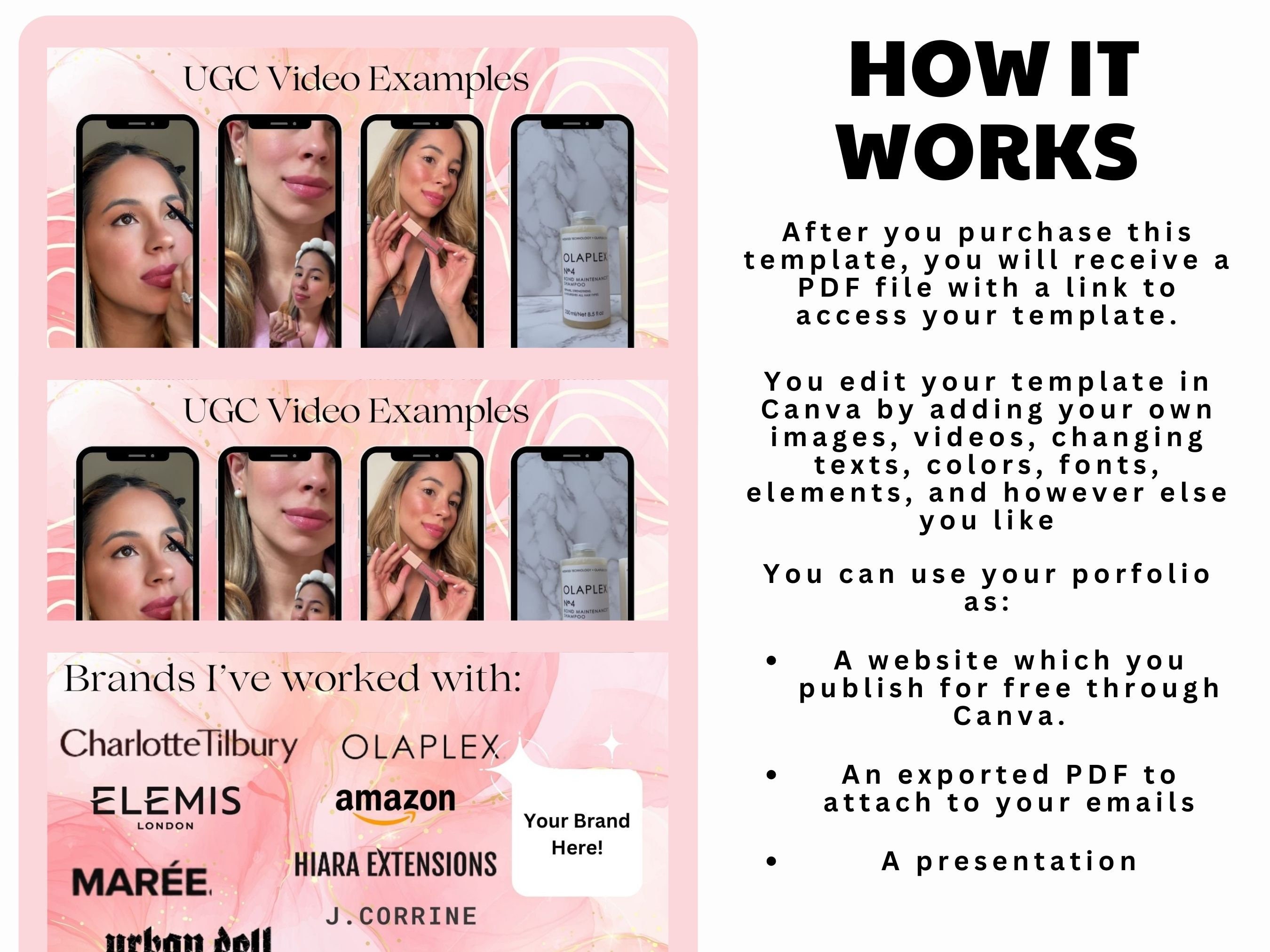UGC Portfolio Template, UGC Template, UGC Media Kit, Ugc Website ...