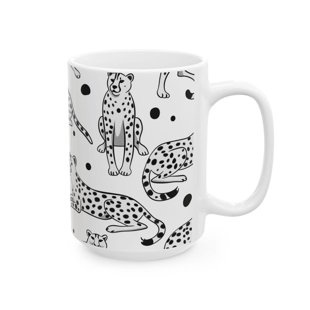 Cheetah Lover Mug: Bold Animal Print Ceramic Coffee Cup - Etsy