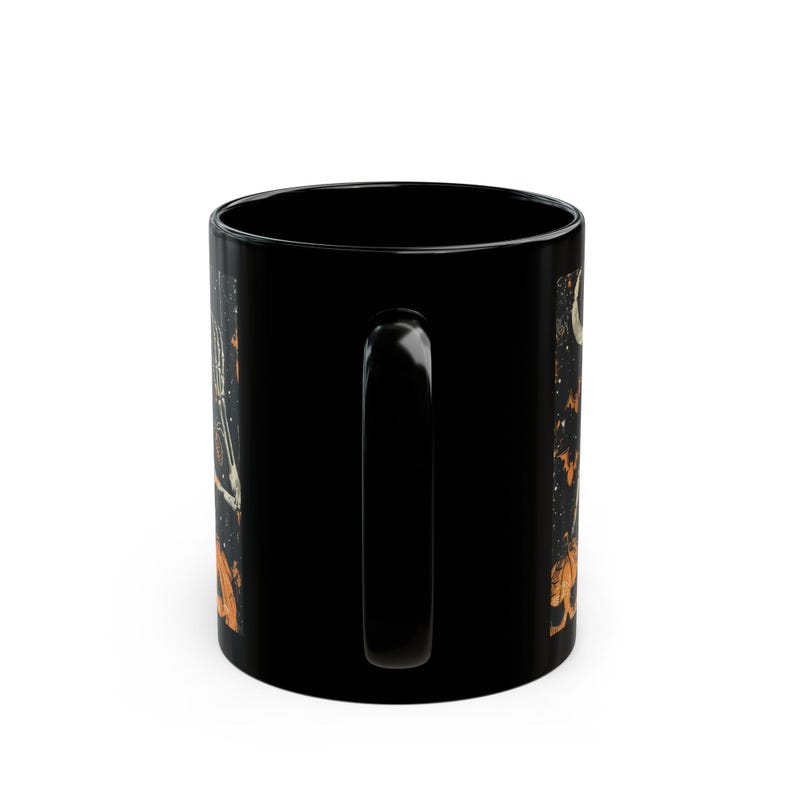 Skeleton Mug |waving Skeleton| Black Ceramic Mug Halloween Mug| Perfect ...