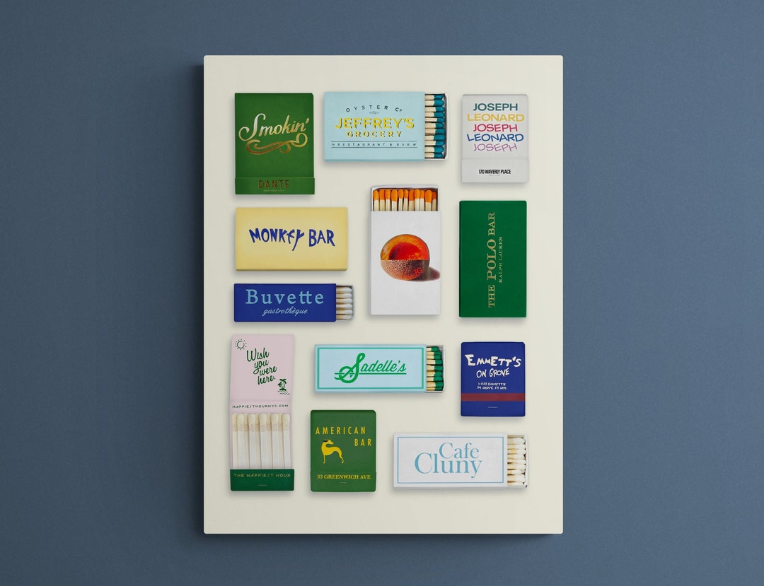 New York City Restaurant Matchbook Poster | NYC Matchbooks | Vintage ...