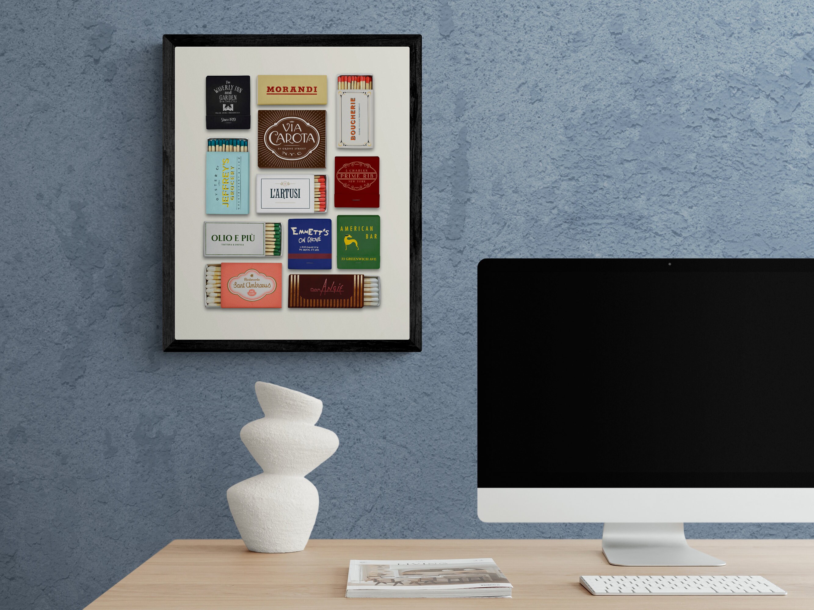 West Village Matchbook Print | NYC Matchbooks | Vintage Matchbook Wall ...