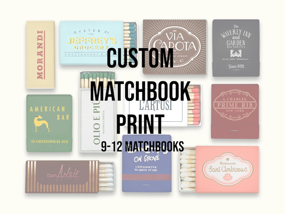 Custom Matchbook Print | 9-12 Matchbooks of Your Choice | Digital ...