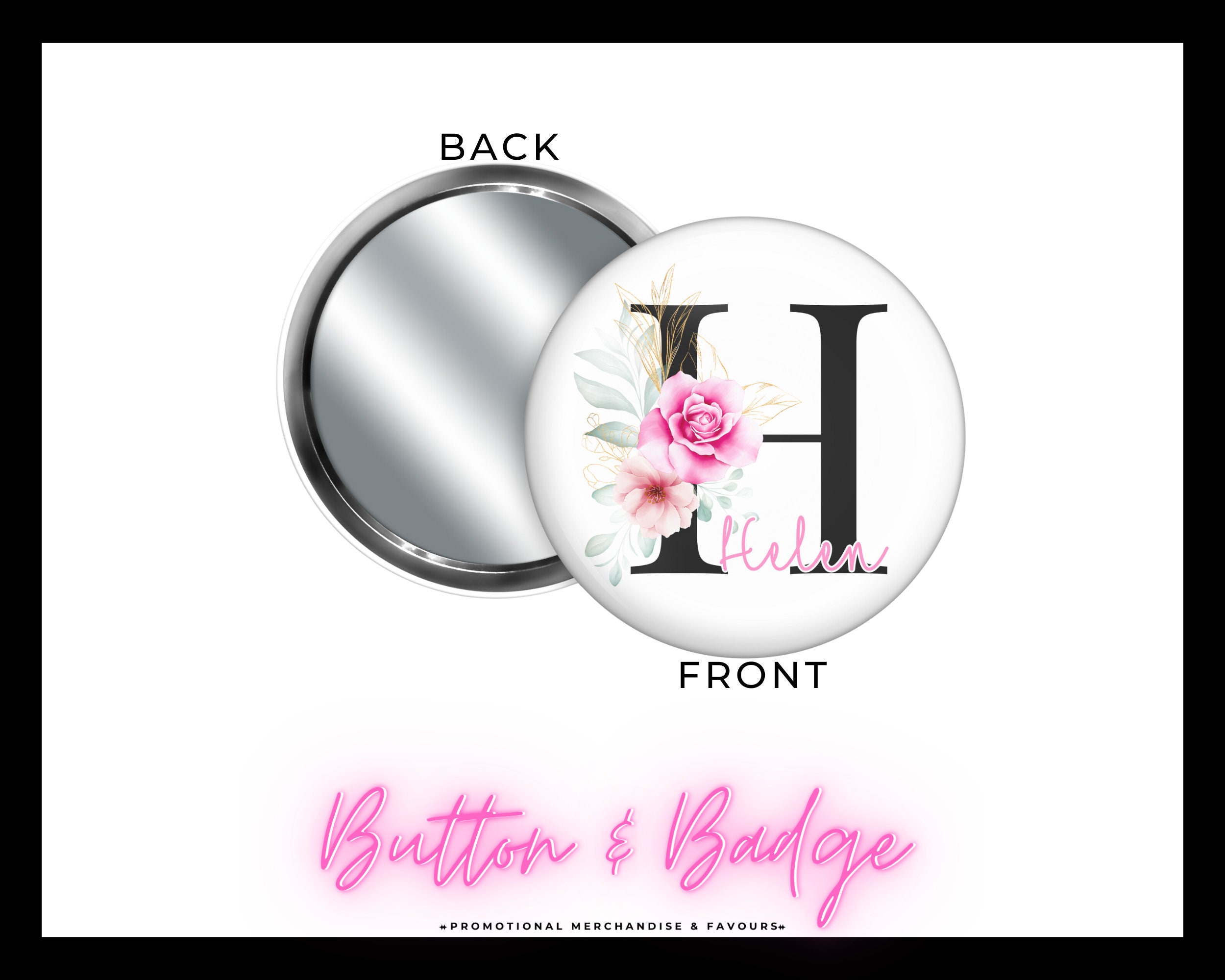 Custom Pocket Mirror, Personalised Compact, Any Design Logo or Text ...