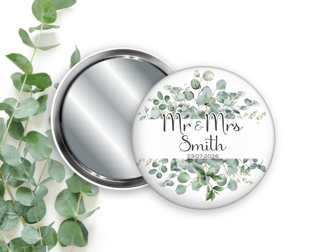 Custom Compact Mirror Wedding Favours and Gifts, Mr & Mrs Pocket Mirror ...