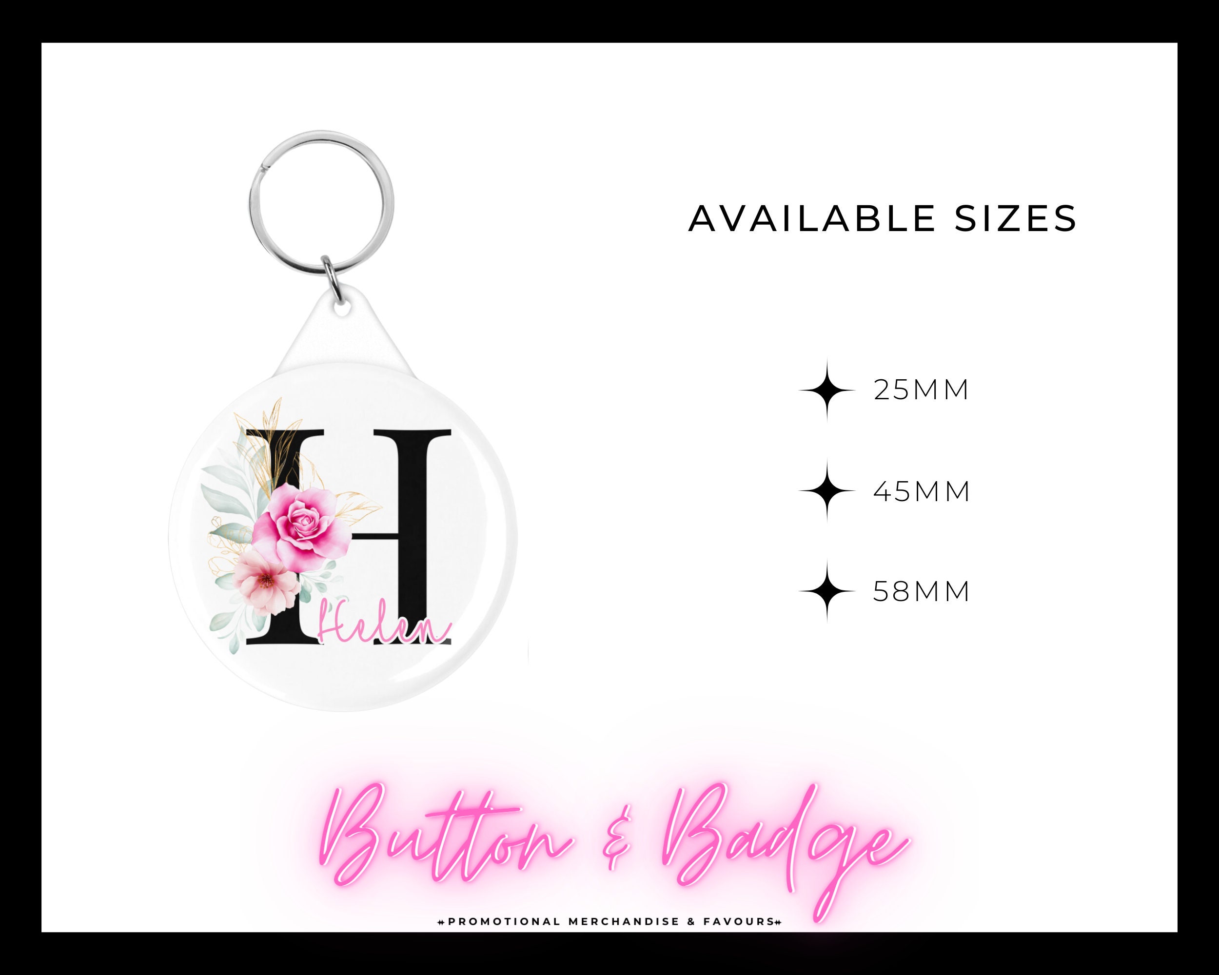Personalised Keyring: Create Your Own Design, Text or Logo - Multiple ...