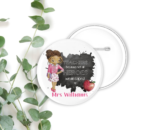 Personalised Teacher Award Badge Personalised End of Year Teacher Gifts ...