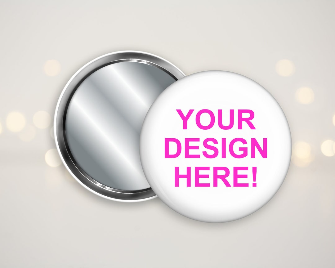 Custom Pocket Mirror, Personalised Compact, Any Design Logo or Text ...