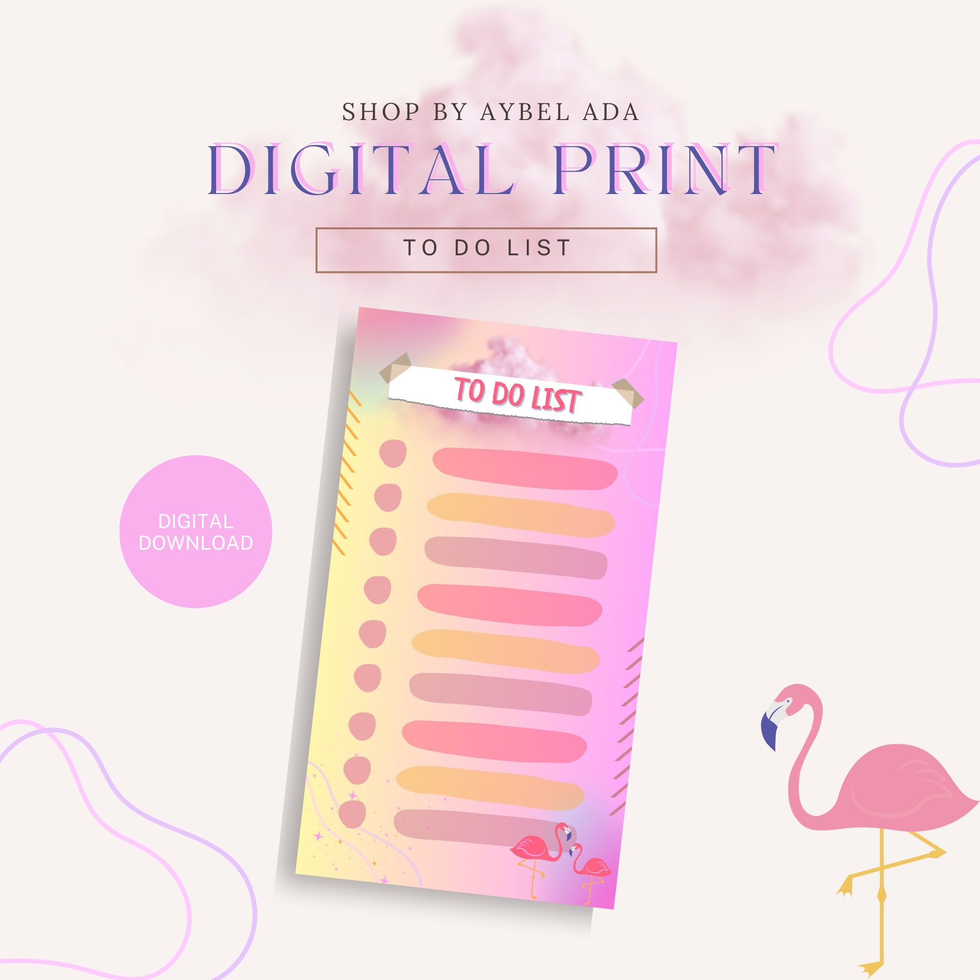 Pinky TO DO LIST Digital Download - Etsy