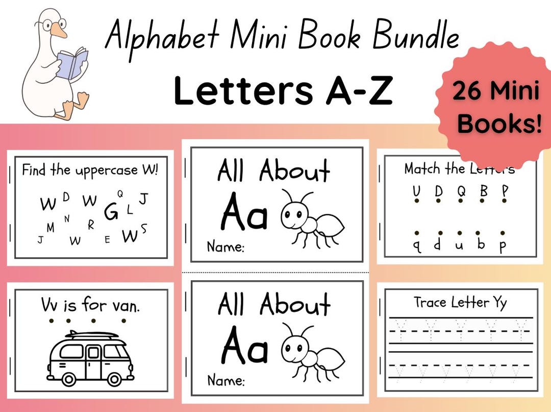 Alphabet Mini Books A–Z Bundle | Printable Preschool & Kindergarten ...