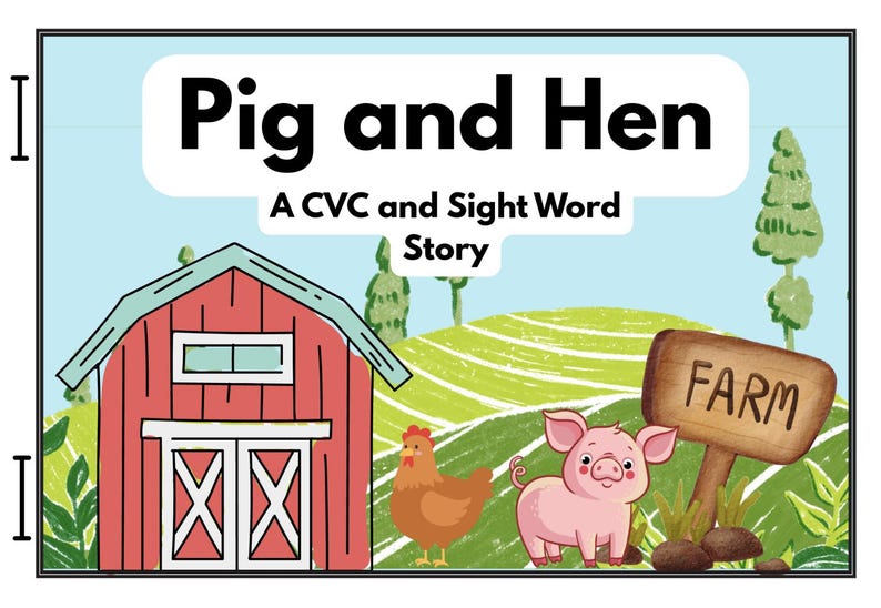 Printable Farm-themed CVC Sight Word Reading Book | Preschool ...