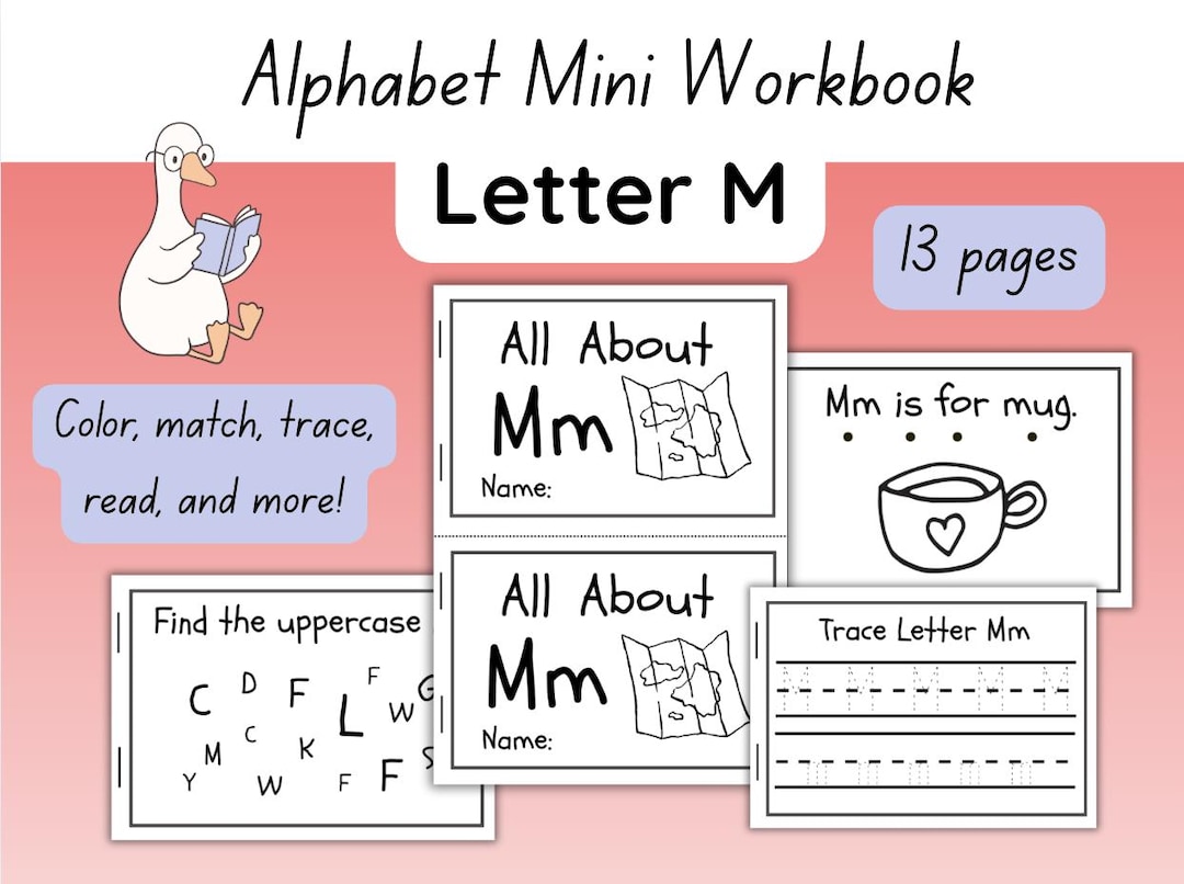 Letter M Mini Book | Alphabet Worksheets for Preschool & Kindergarten ...