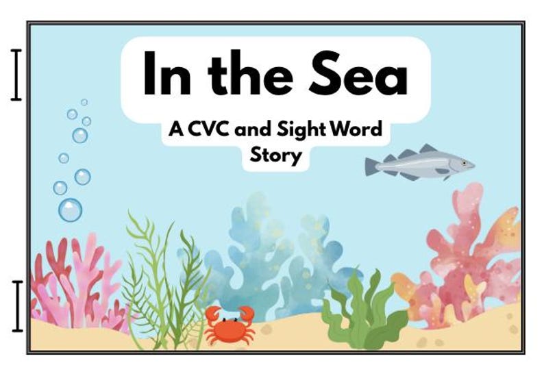 Printable Ocean-themed CVC Sight Word Reading Book | Preschool ...