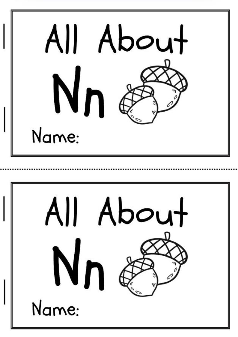Letter N Mini Book | Alphabet Worksheets for Preschool & Kindergarten ...