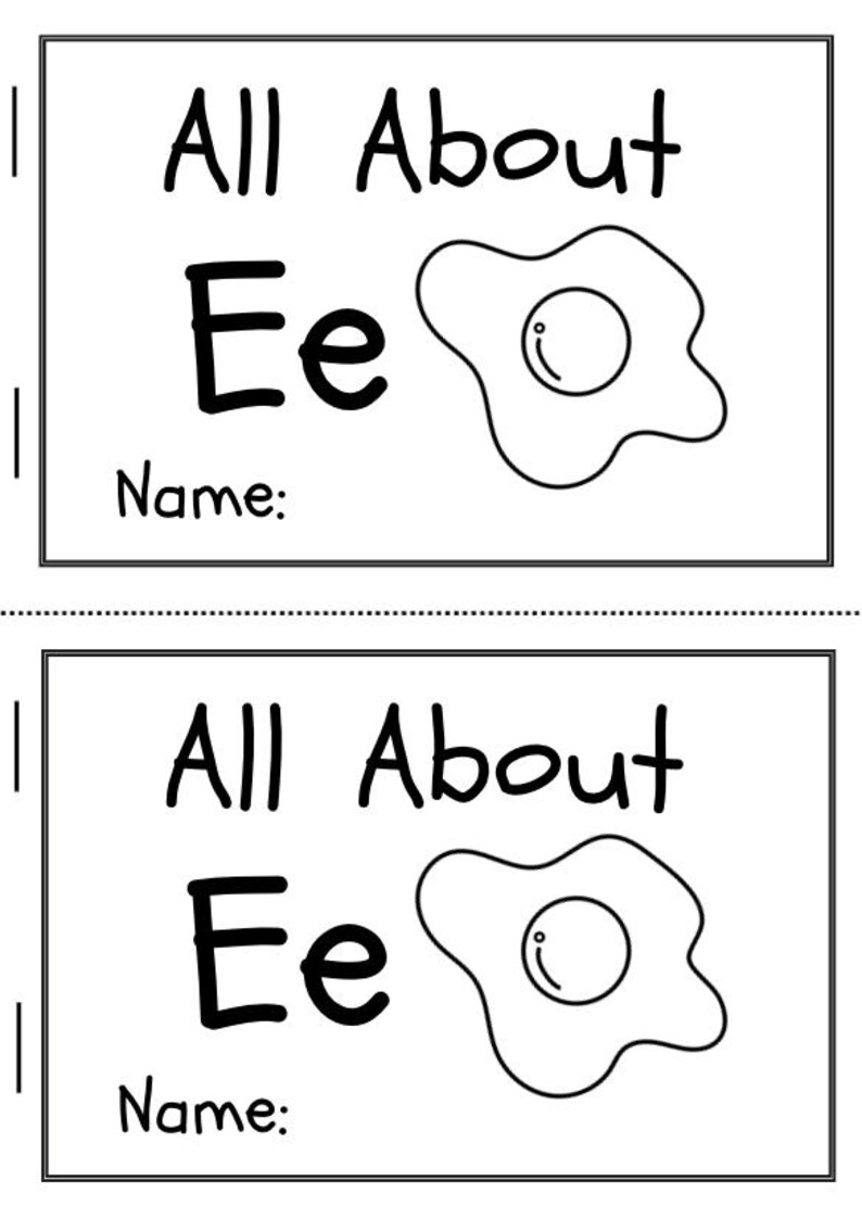 Letter E Mini Book | Alphabet Worksheets for Preschool & Kindergarten ...