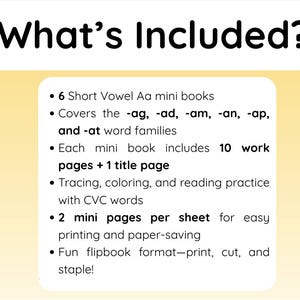 Short Vowel Aa CVC Word Family Mini Book Bundle | 6 Printable Phonics ...