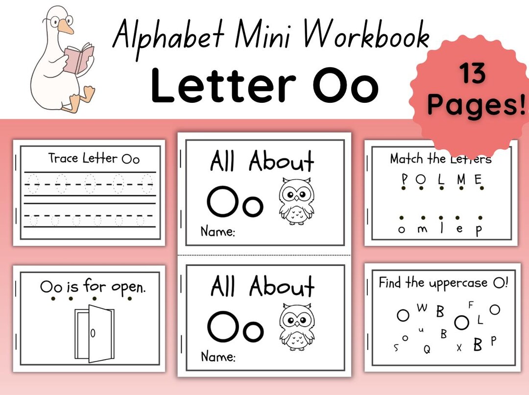Letter O Mini Book | Alphabet Worksheets for Preschool & Kindergarten ...
