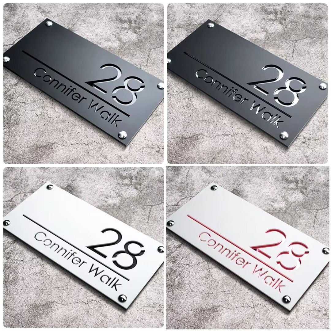 Custom 3D Acrylic House Sign – Personalized Modern Address Plaque - Etsy