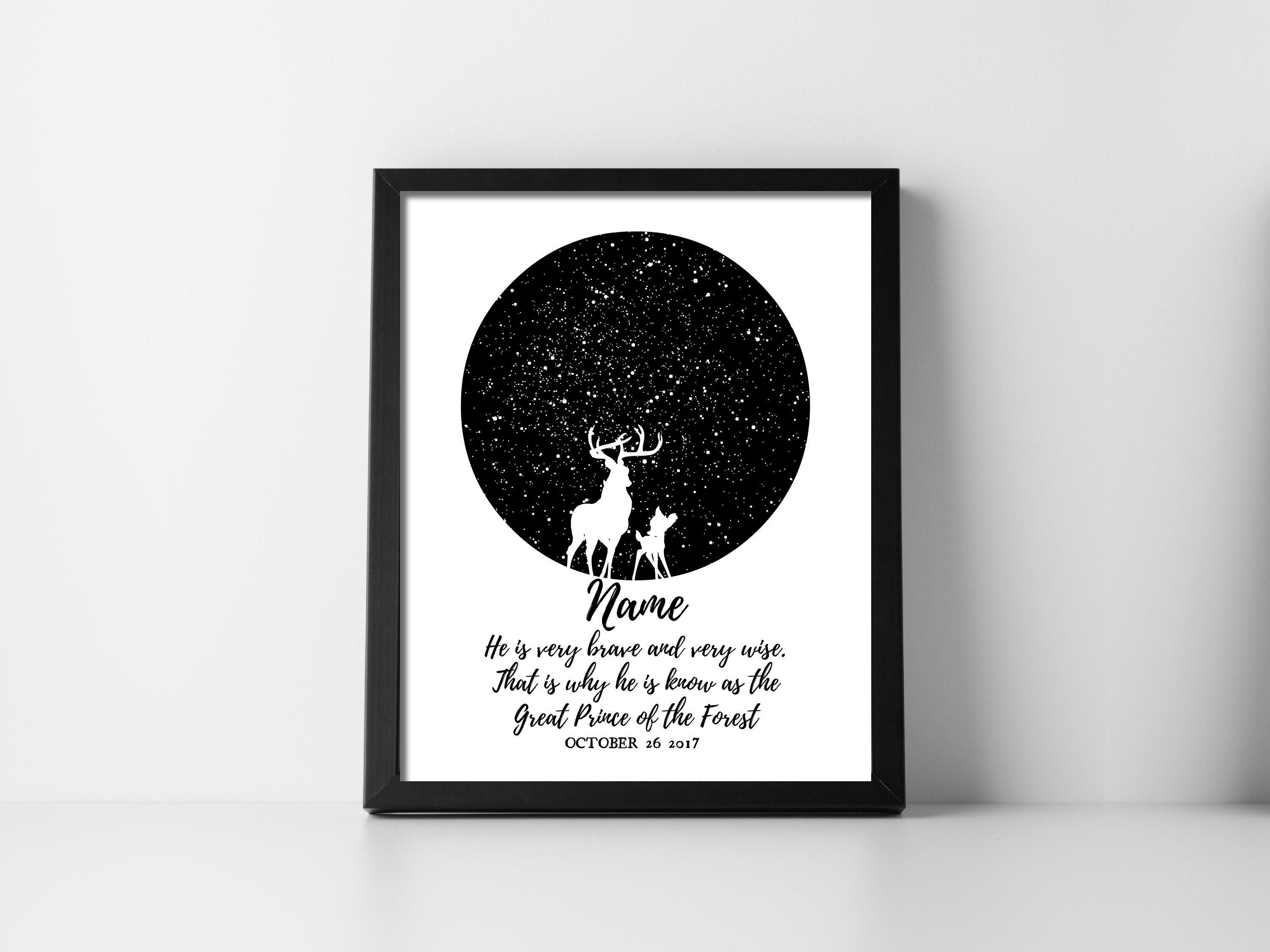Star Map Bambi Forest Prince Digital Download Printable Star Chart ...