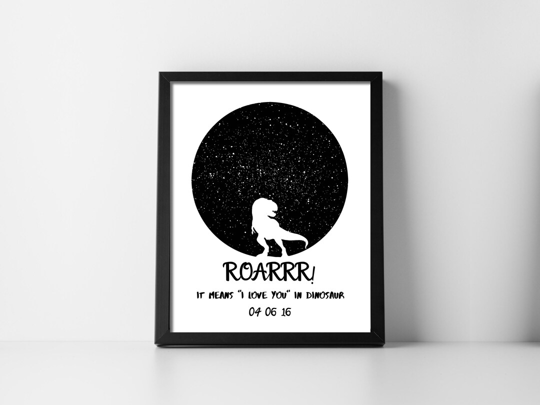 Star Map Rawr T-rex Dinosaur Digital Download Printable Star Chart ...