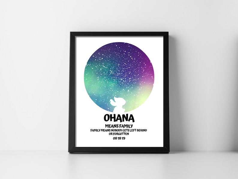 Star Map Ohana Stitch Family Digital Download Printable Star Chart ...