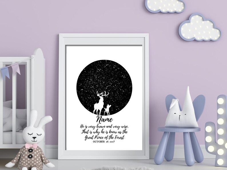 Star Map Bambi Forest Prince Digital Download Printable Star Chart ...