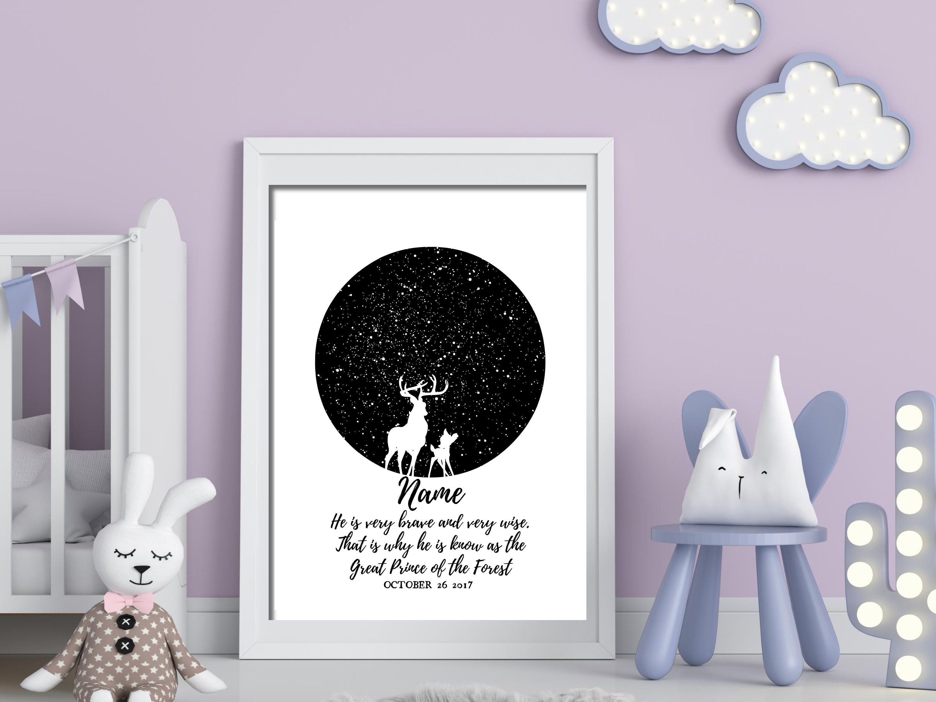 Star Map Bambi Forest Prince Digital Download Printable Star Chart ...