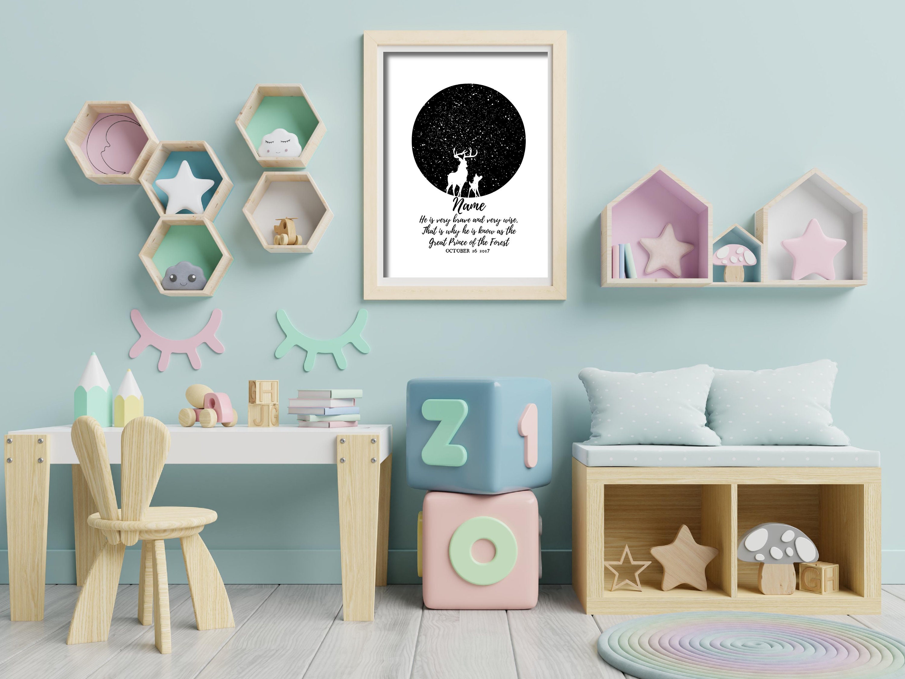 Star Map Bambi Forest Prince Digital Download Printable Star Chart ...