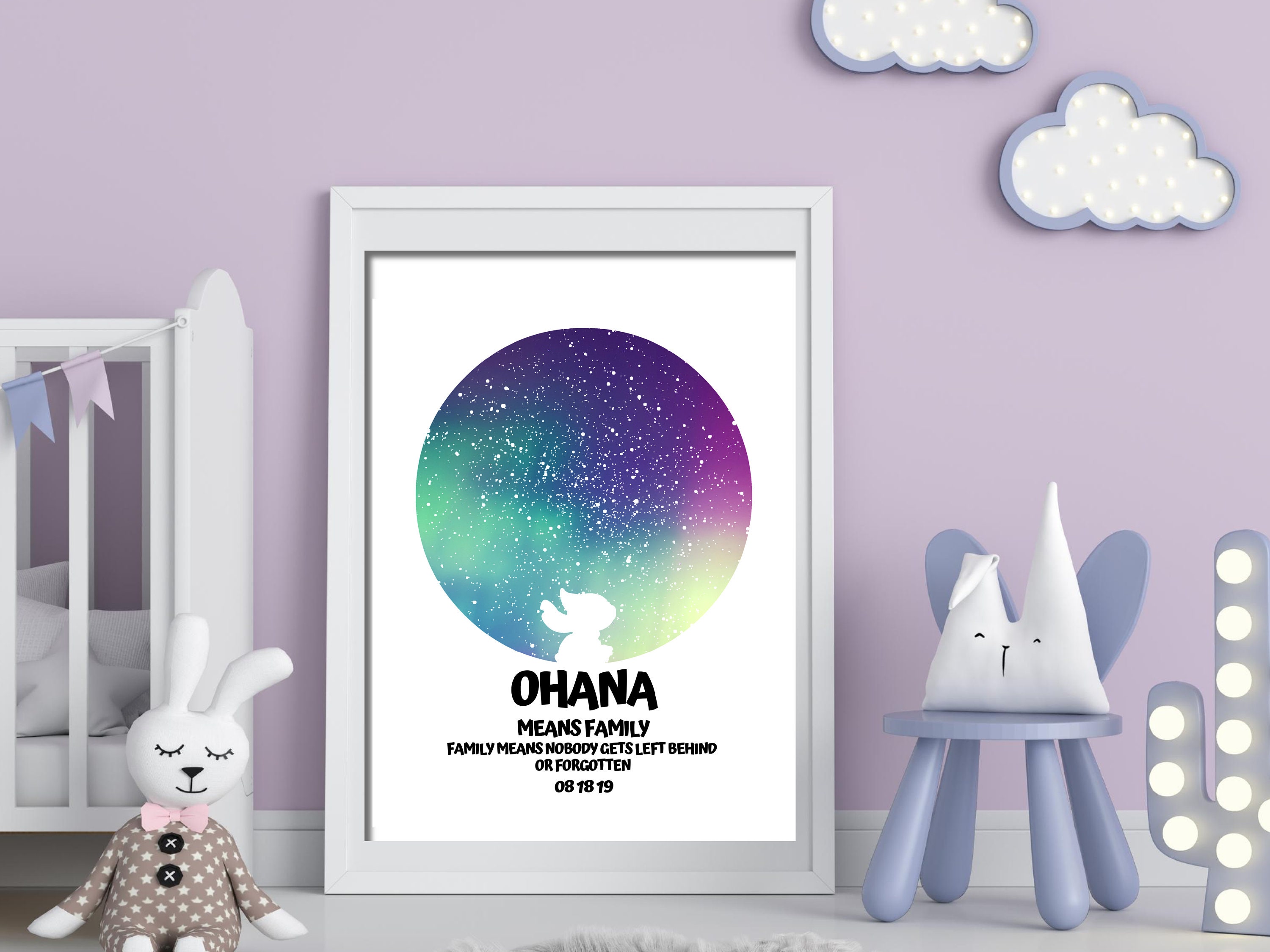 Star Map Ohana Stitch Family Digital Download Printable Star Chart ...