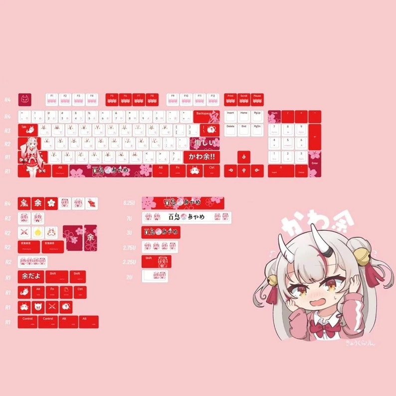 108pcs Vtuber Nakiri Ayame Theme Keycaps Anime Girl Keycap - Etsy