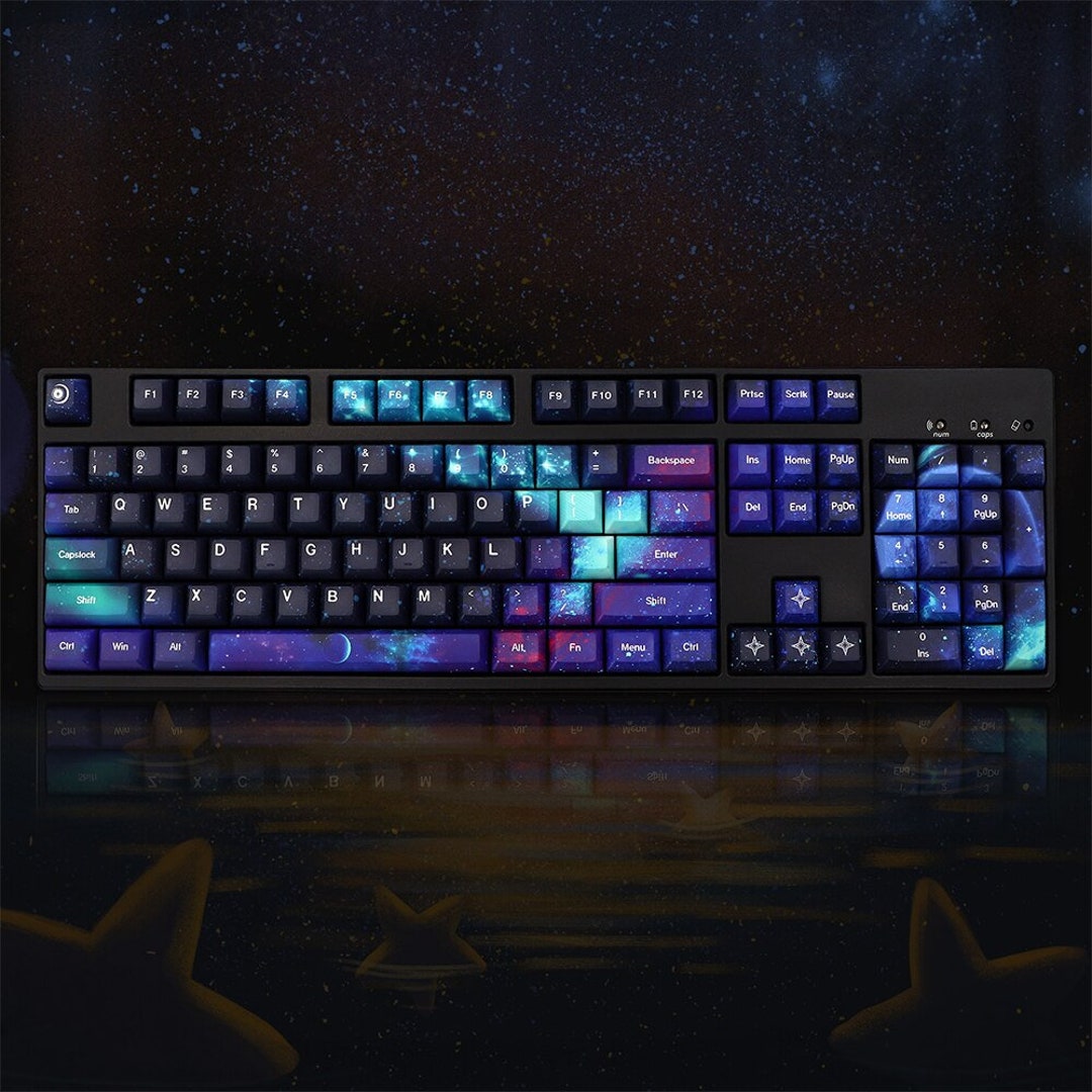 139pcs Starry Sky Theme Keycaps Blue Keycaps Space Keycaps PBT Keycaps ...