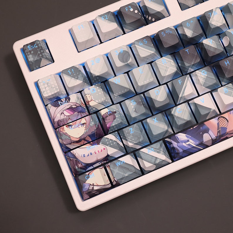 108pcs Honkai Star Rail Silver Wolf Keycaps Cute Anime Girl Keycap PBT ...