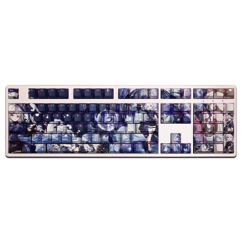 140pcs Genshin Impact Furina Theme Keycaps Cute Anime Keycap PBT ...