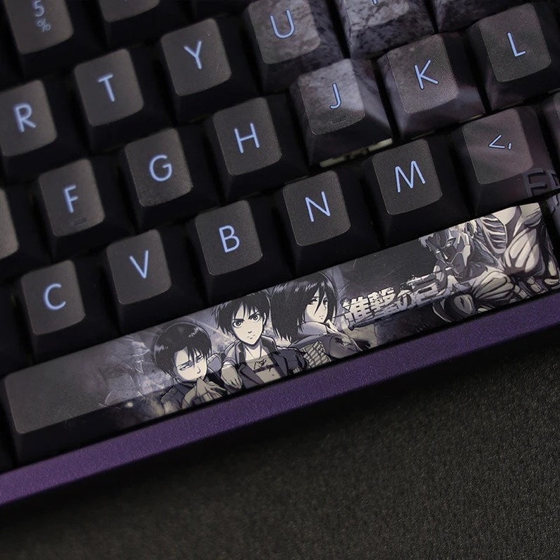 108pcs Attack on Titan Cute Anime Girl Keycap PBT Keycaps Cherry MX ...