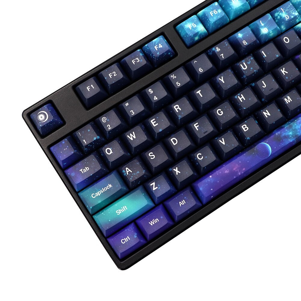139pcs Starry Sky Theme Keycaps Blue Keycaps Space Keycaps PBT Keycaps ...