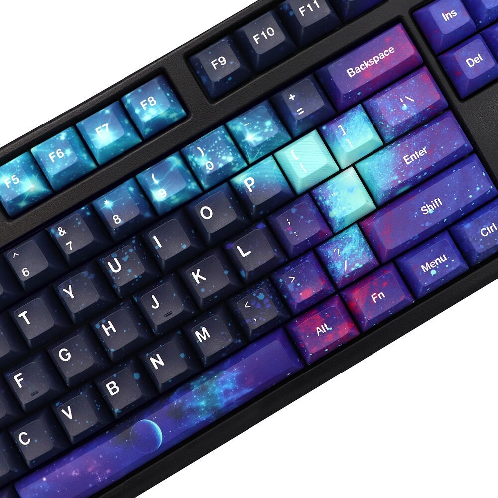 139pcs Starry Sky Theme Keycaps Blue Keycaps Space Keycaps PBT Keycaps ...