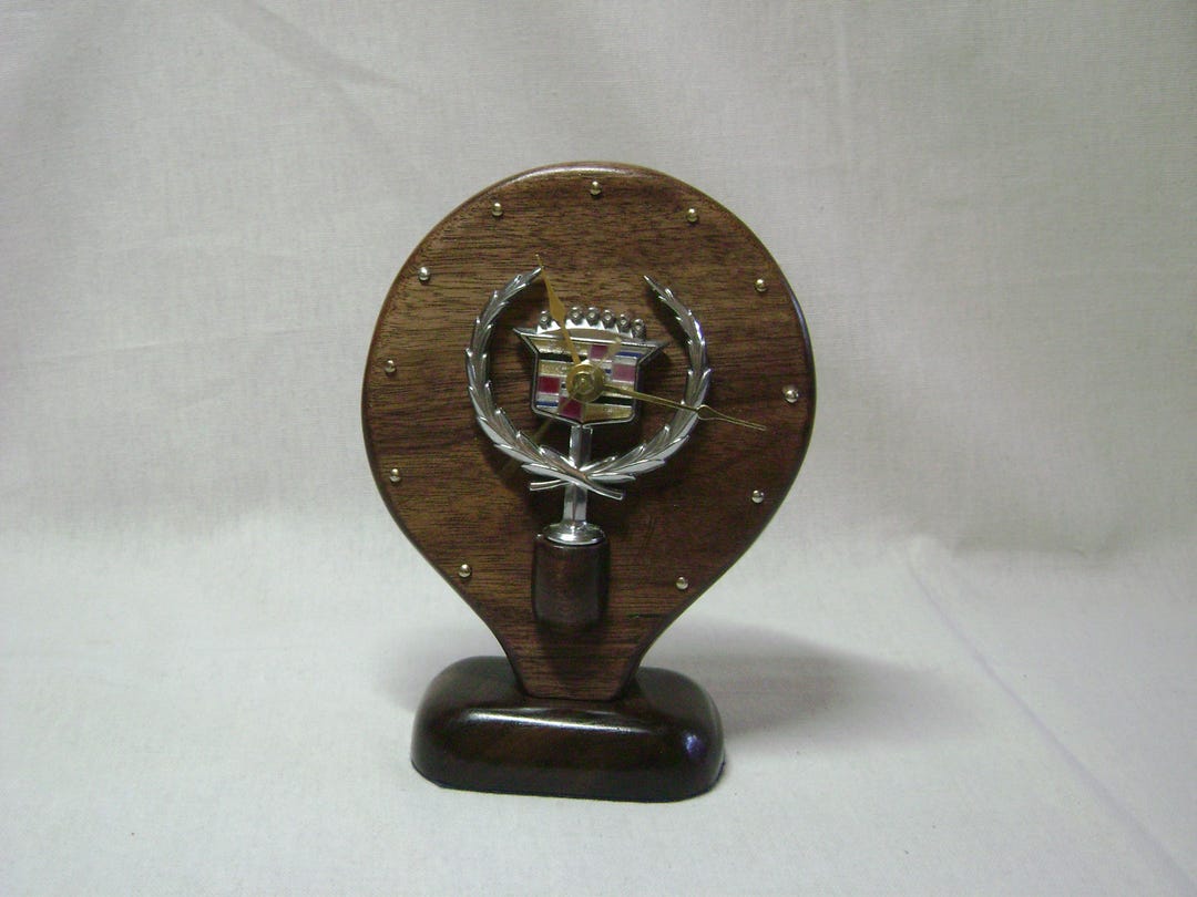 Cadillac Desk Clock, Handmade Walnut Clock With a 1970-1980 OEM Hood ...